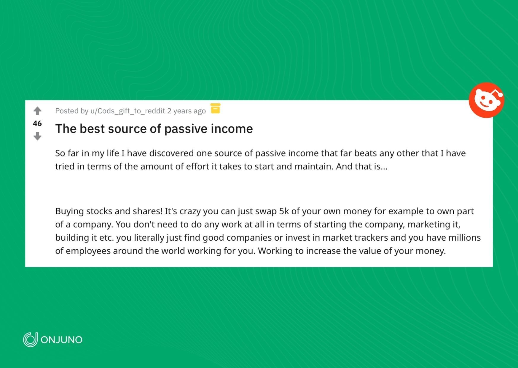 Juno | 7 Best Money Tips From Passive Income Reddit