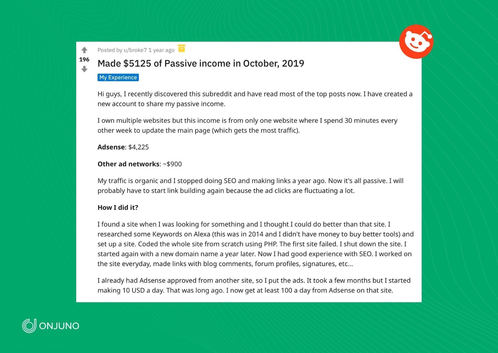 Juno | 7 Best Money Tips From Passive Income Reddit
